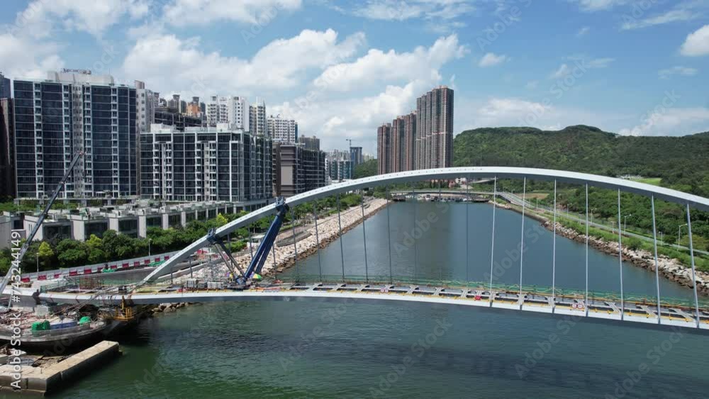 Hong Kong Tseung Kwan O Cross Bay Link Prefabricated steel arch bridge ...