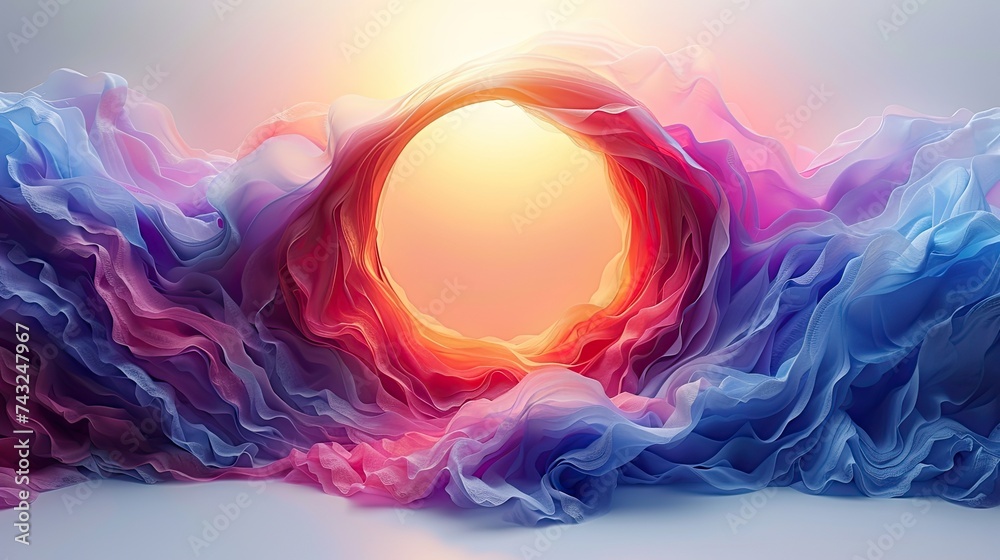 A white background with a circular shape in the middle, gradient ...