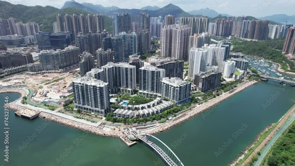 Seaside Commercial residential construction high-rise building site in ...