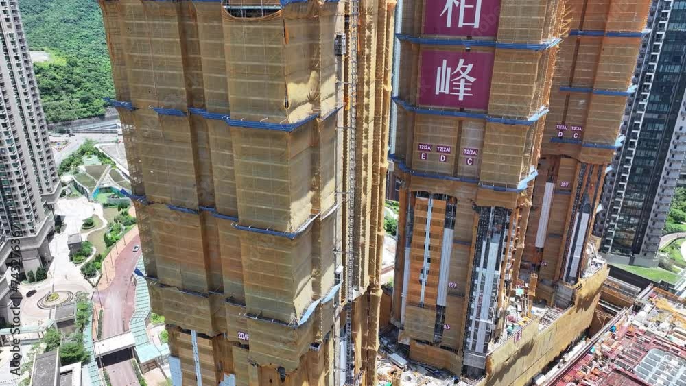 Seaside Commercial residential construction high-rise building site in ...