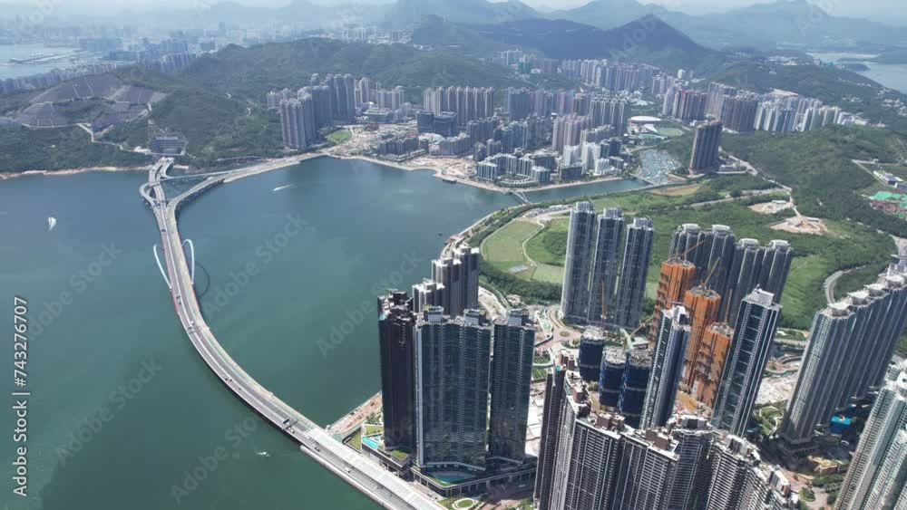 Hong Kong Tseung Kwan O Cross Bay Link Prefabricated steel arch bridge ...