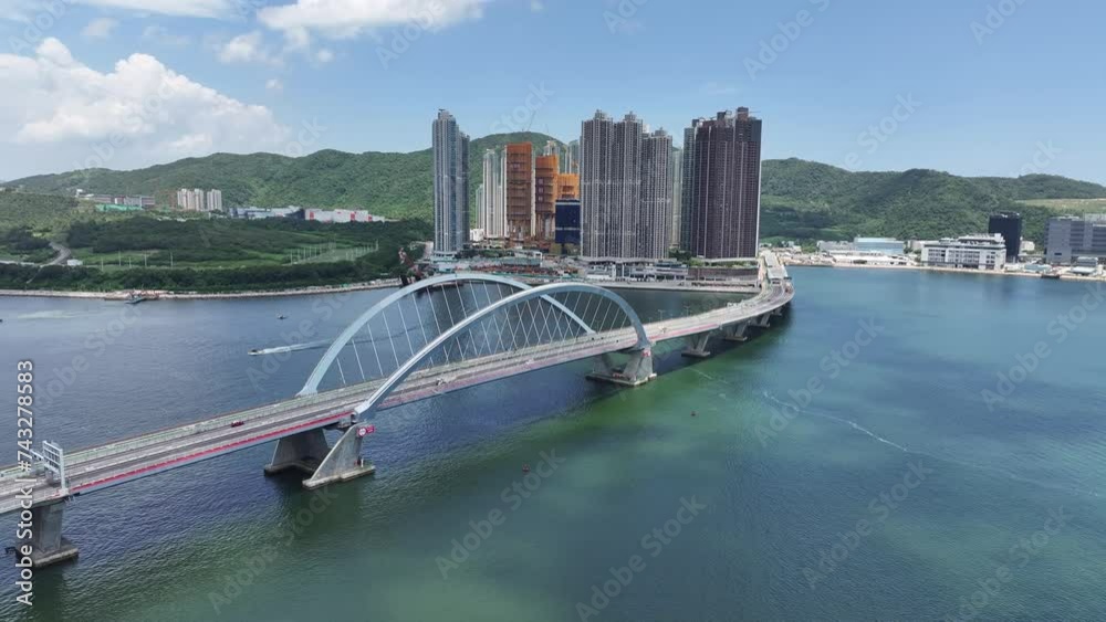 Hong Kong Tseung Kwan O Cross Bay Link Prefabricated steel arch bridge ...