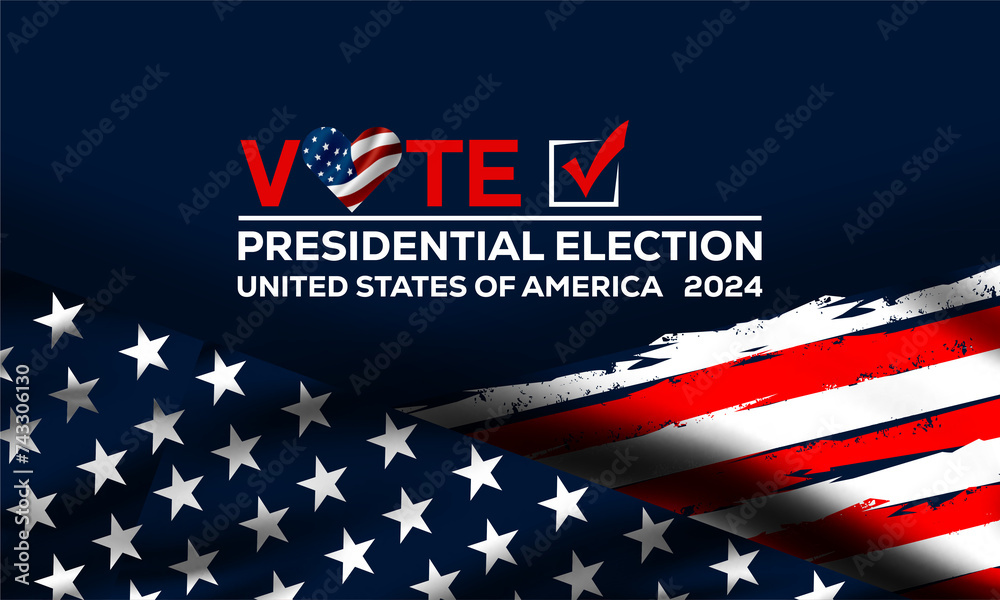 USA 2024 Presidential Elections Event Banner, background, card, poster ...