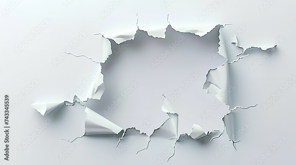 Paper hole with torn edges design template. Royalty high-quality free ...