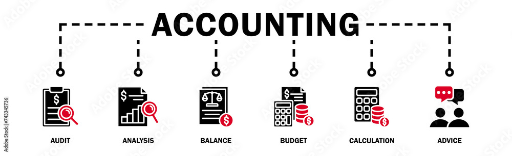 Accounting banner web icon vector illustration concept for business and ...