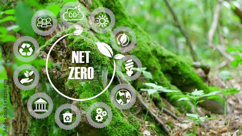 Net zero and carbon neutral concept. Net zero greenhouse gas emissions ...
