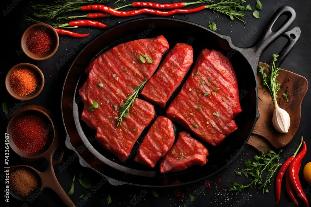 Red fish tuna salmon steak fry boiling cooking in oil wallpaper ...
