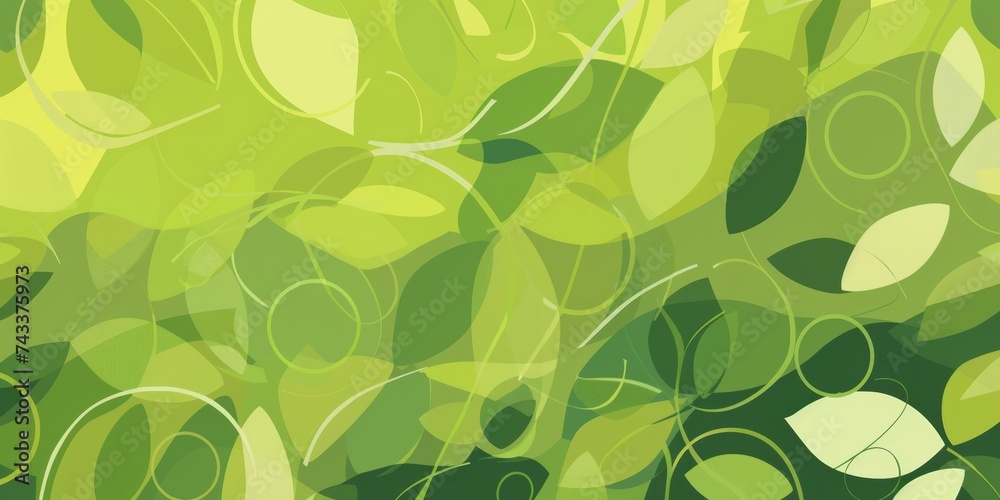 Abstract leaf design with a spectrum of green hues, creating a vibrant ...
