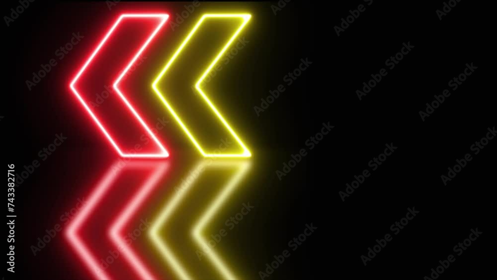 Glowing neon with shadow arrows indicates the direction of the overlay ...