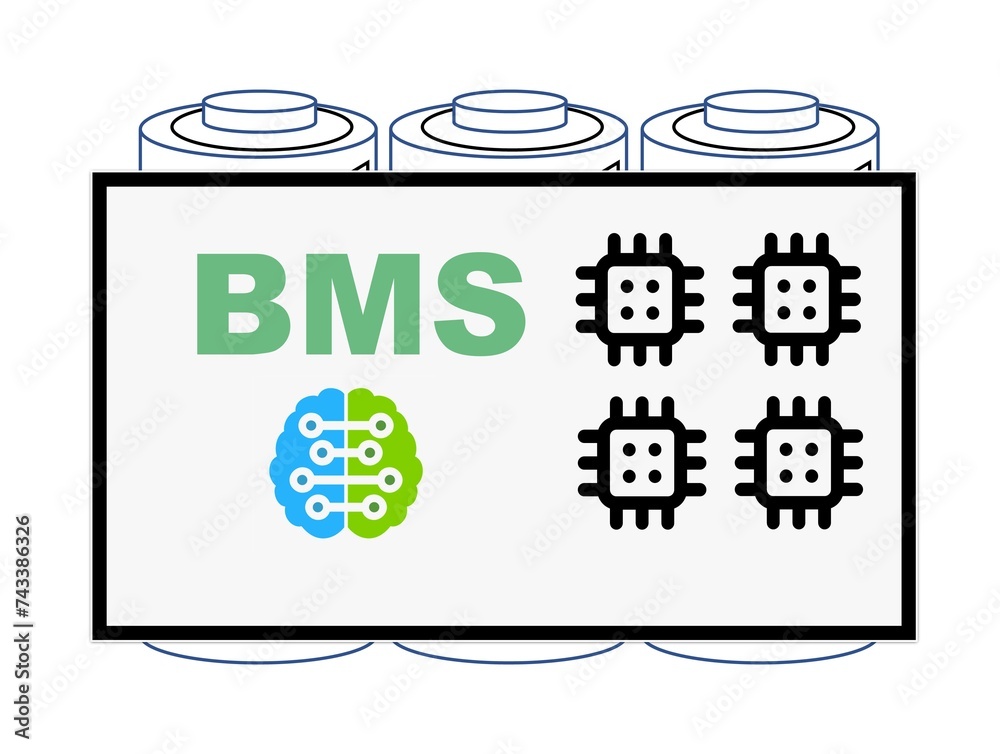 bms logo battery, Battery Management System, Stock Illustration | Adobe ...
