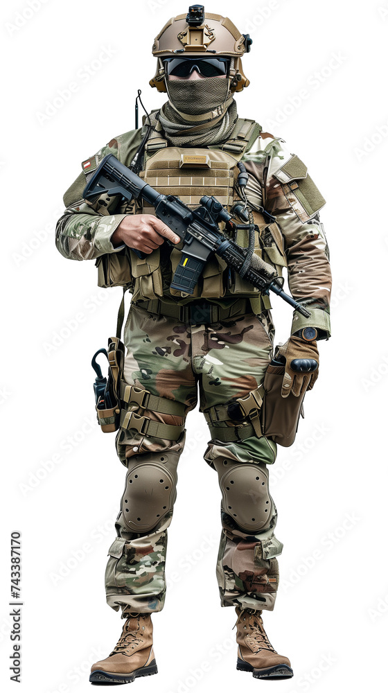 ภาพประกอบสต็อก Full length studio shoot of marine infantry, commando ...