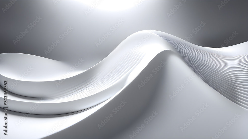 3d-white-wave-engulfing-the-scene-cresting-and-undulating-with-shadows ...