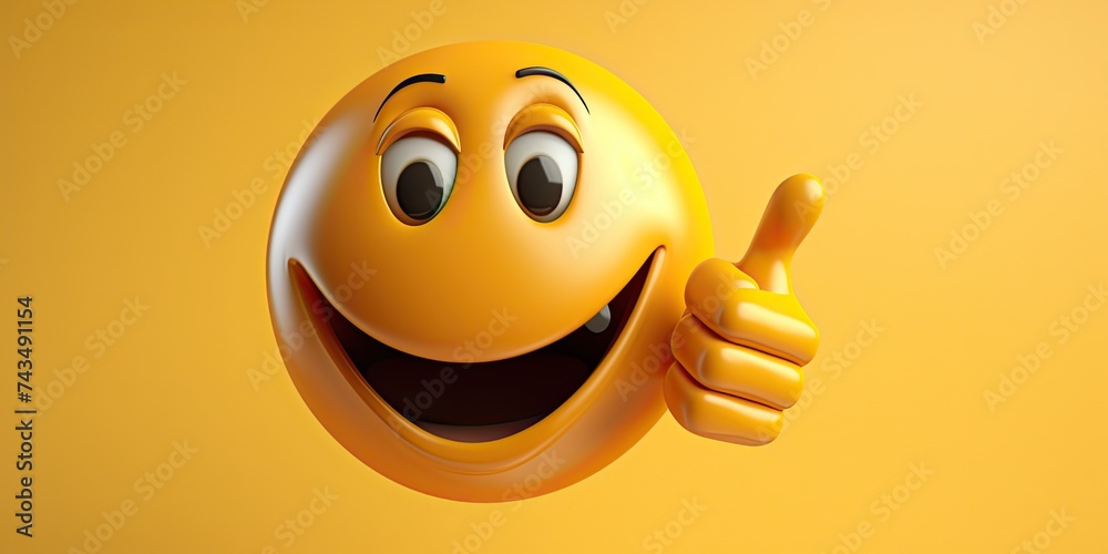 emoticon doing a thumbs-up gesture is a universal symbol of approval ...