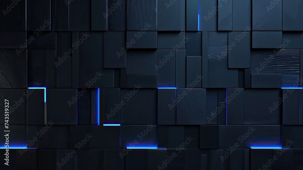 Futuristic, high tech, dark background, with a rectangular block ...