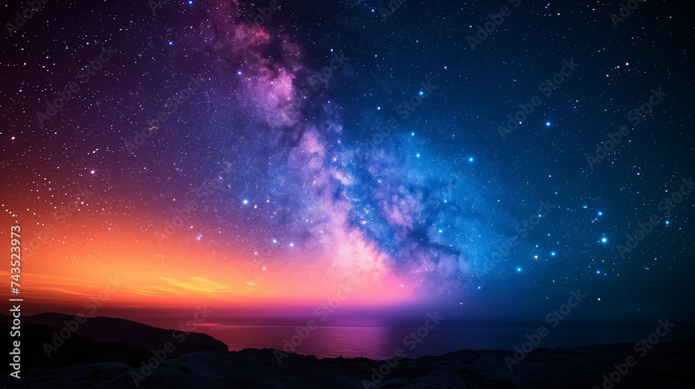 Cosmic Gradient: Transition of Colors from Dark Navy to Light Blue with ...