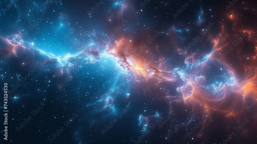 Cosmic Gradient: Transition of Colors from Dark Navy to Light Blue with ...