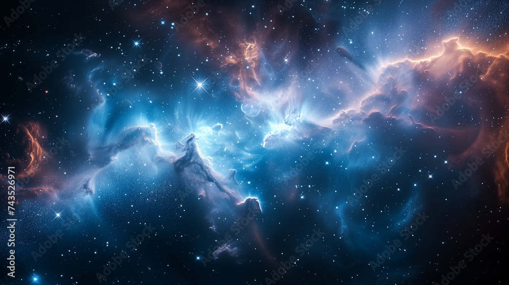 Cosmic Gradient: Transition of Colors from Dark Navy to Light Blue with ...