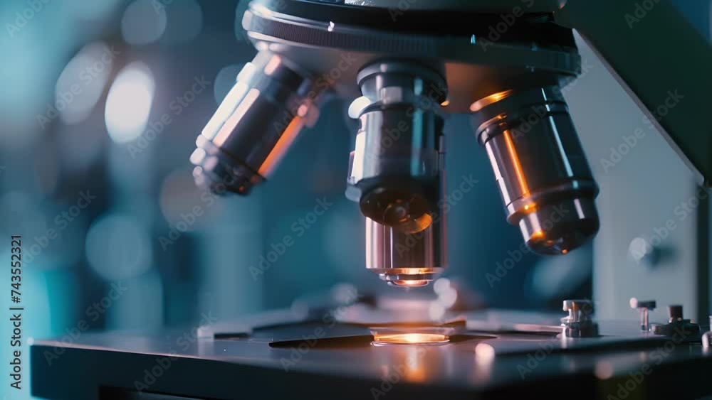 Vidéo Stock A macro view of AIpowered microscopes capturing ...