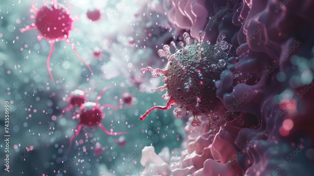 Microscopic view of bacteria being destroyed by antibiotics: A close-up ...