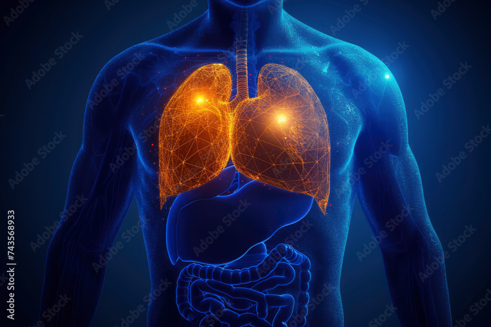 Xray anterior or front view of human liver 3D rendering illustration ...