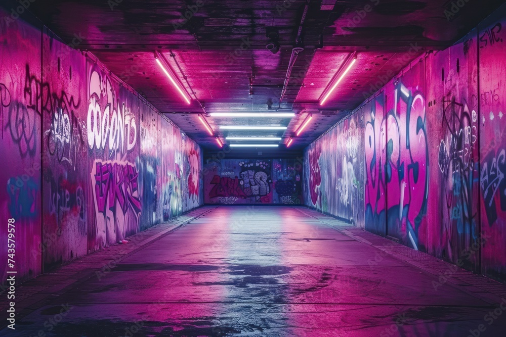 Urban graffiti digital backdrop, vibrant street art for dynamic ...