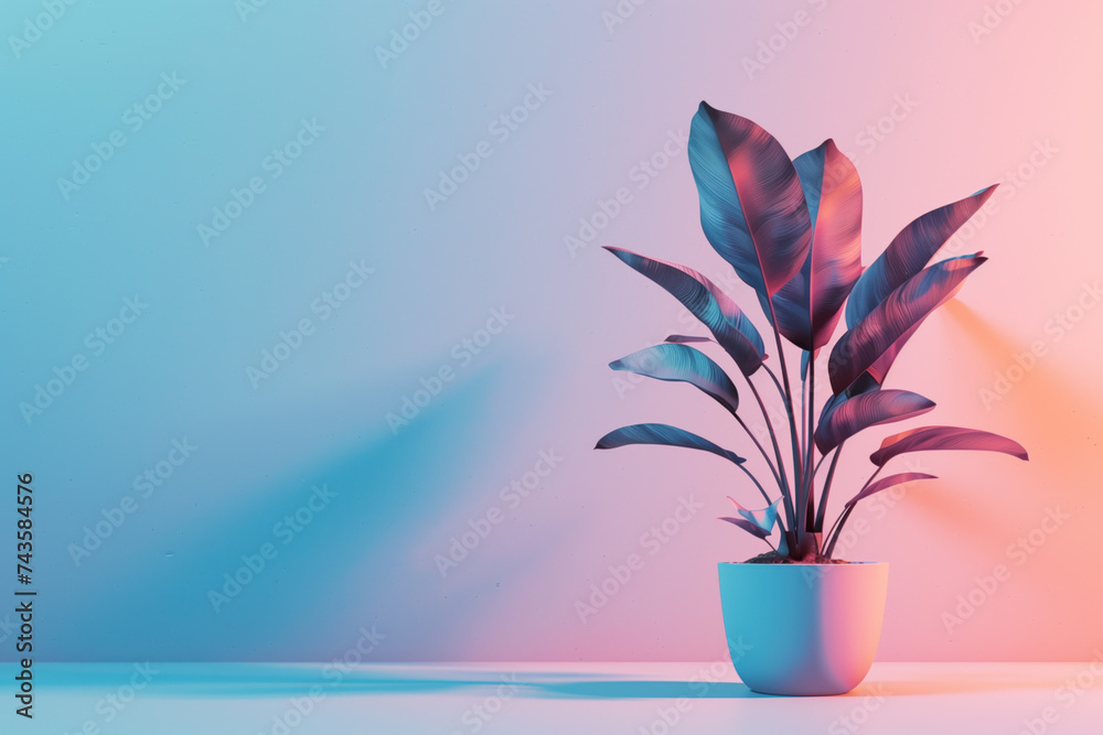 Minimalist background with a noted plant. A slide background for ...