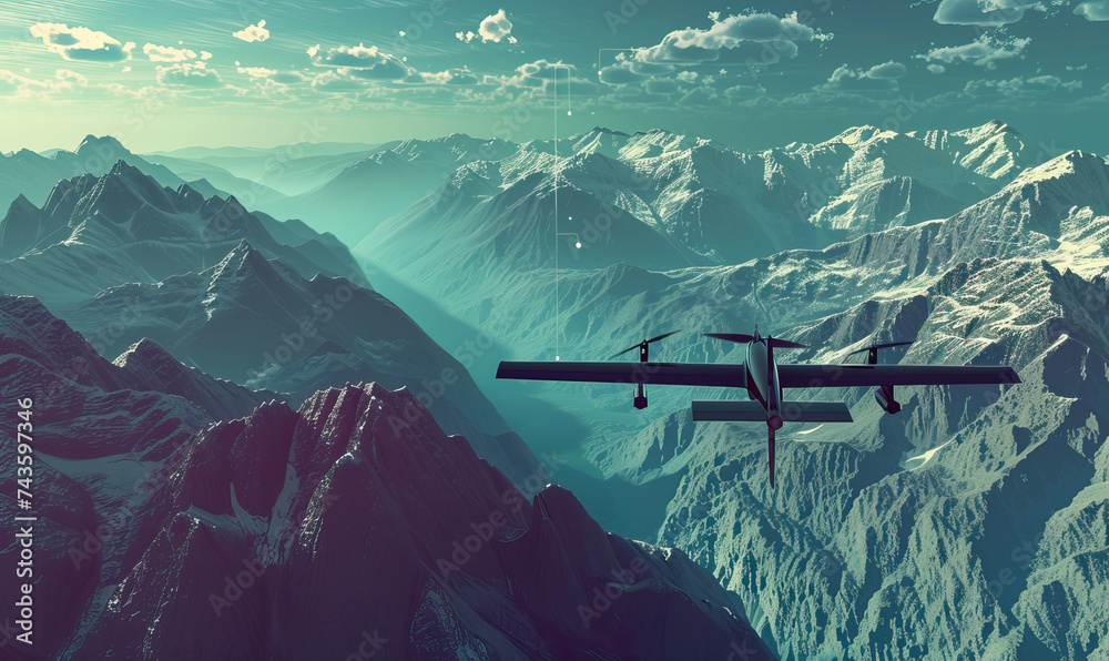 Fixed-wing drone using LiDAR technology to generate 3D GIS topographic ...