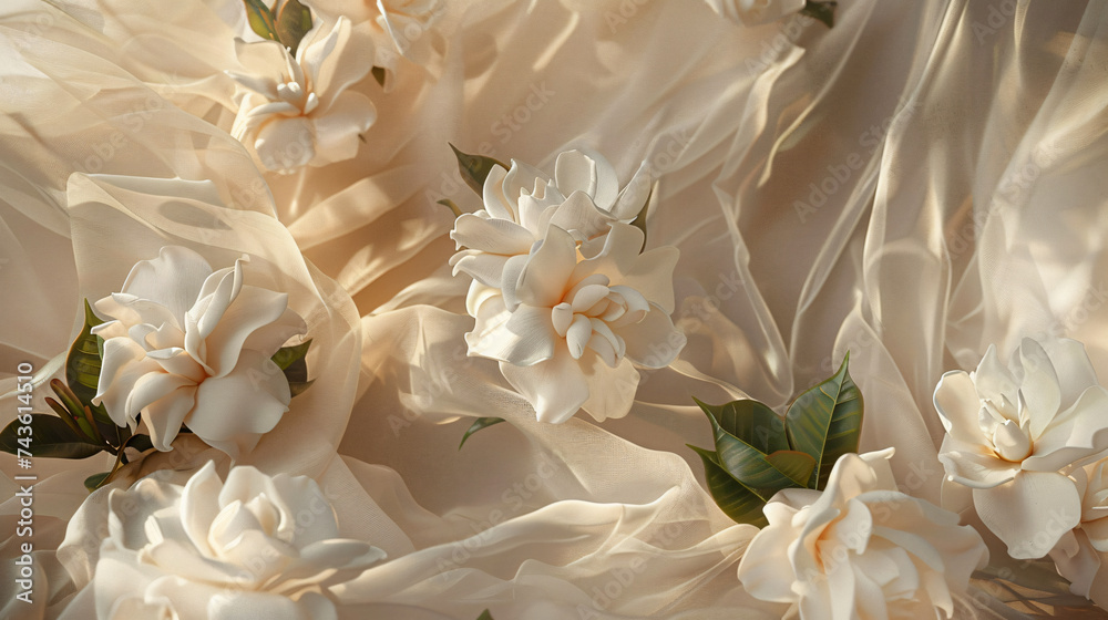 Gardenia blooms in a graceful ballet of natural and realistic colors ...