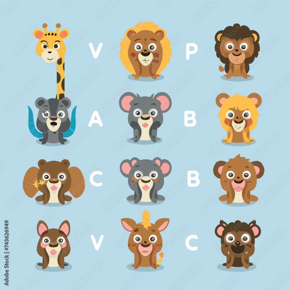 2d vector illustration for learning cartoon character design for ...