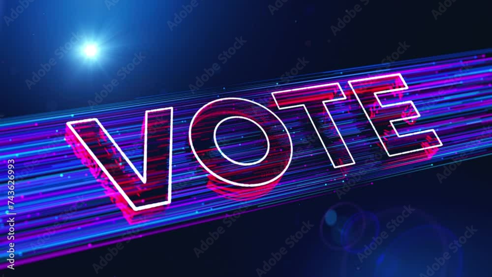 Futuristic Blue Red Blurry Focus 3d Perspective View Vote Text Reveal ...