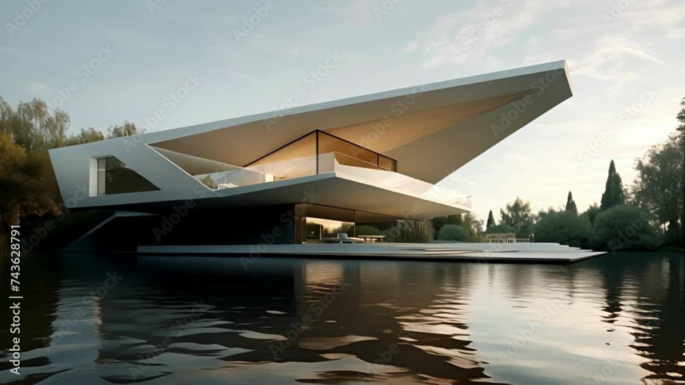 With its sleek angular design and recessed base supports this floating ...