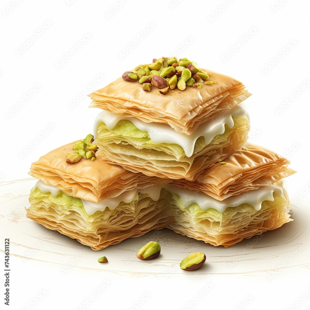 Middle eastern, Turkish sweet pastry baklava. Oriental Sweetness. on ...