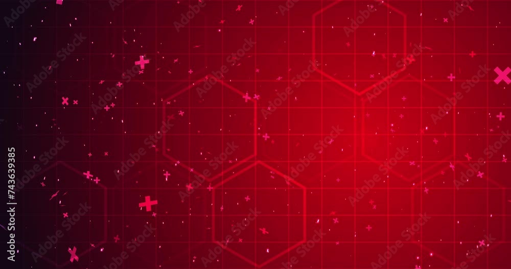 4K Medical healthcare science and technology background with plus sign ...