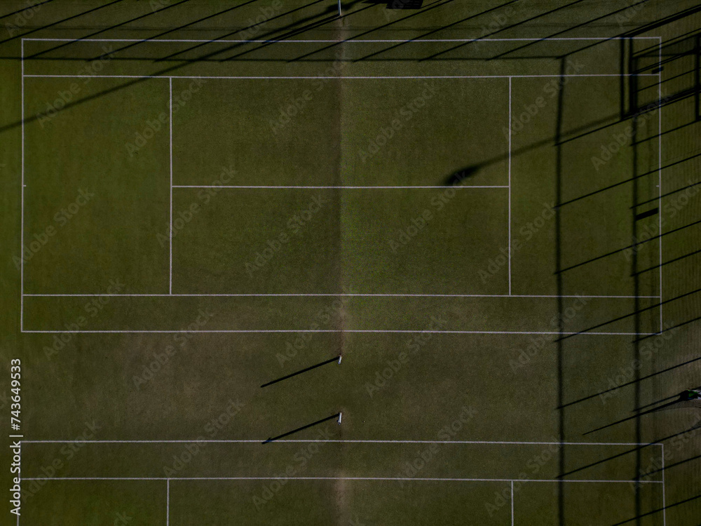 multifunctional outdoor playground for ball games at school. green ...