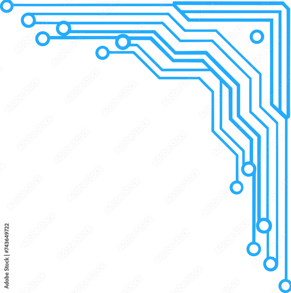 Chip lines corner border, circuit board chip lines corner border frame ...