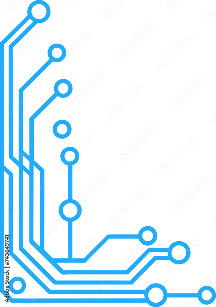 Chip lines corner border, circuit board chip lines corner border frame ...