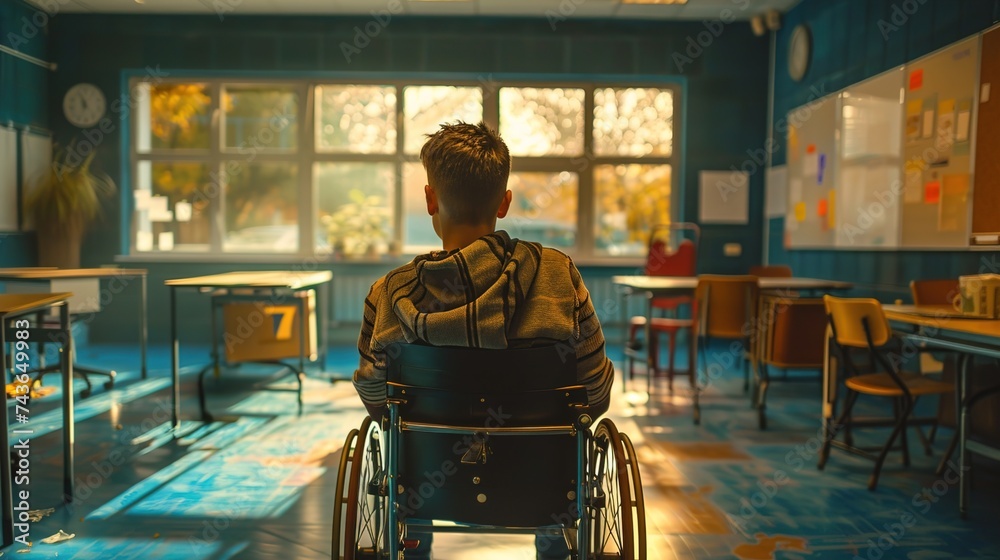 Classroom equipped with inclusive technology and tools, supporting ...