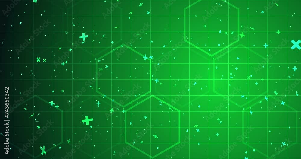 4K Medical healthcare science and technology background with plus sign ...