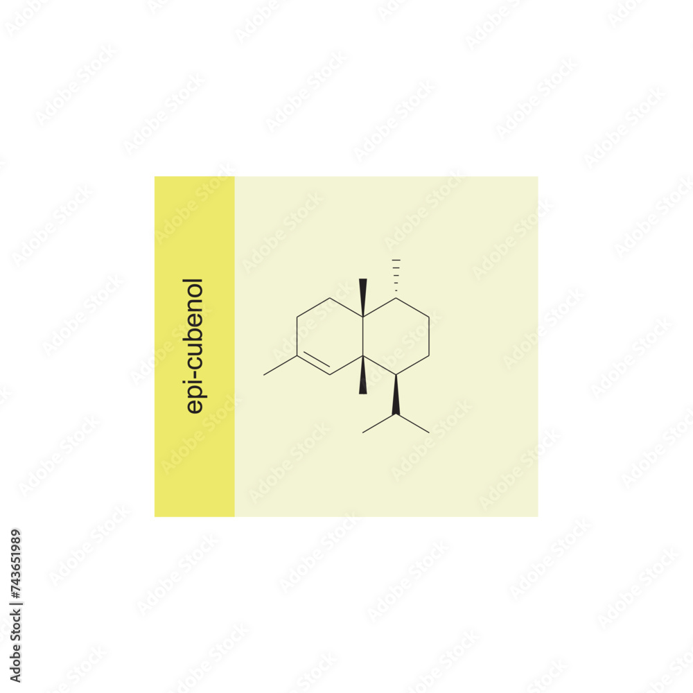 epi-cubenol skeletal structure diagram.Sesquiterpene compound molecule ...