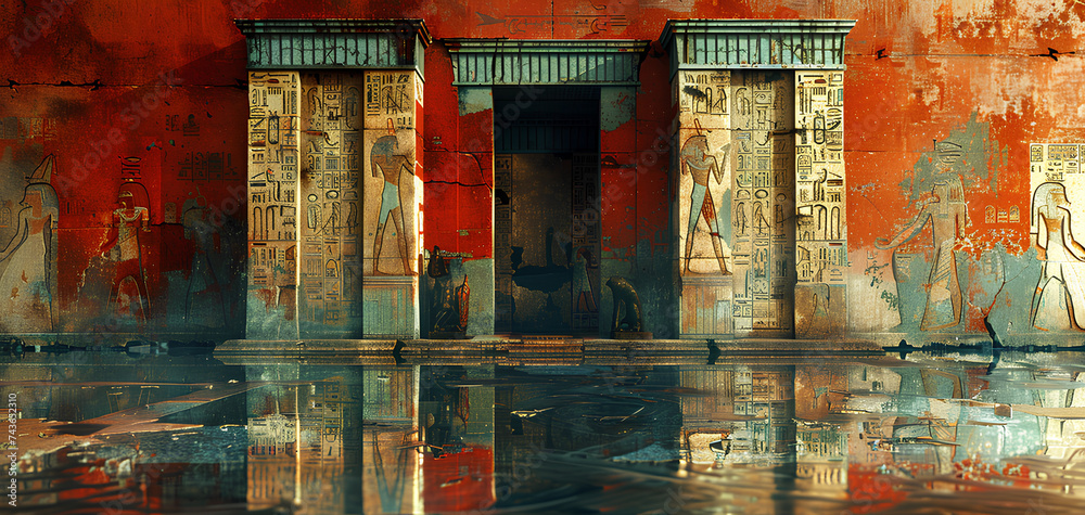 Ancient Egyptian hieroglyphs on ancient background Stock Illustration ...