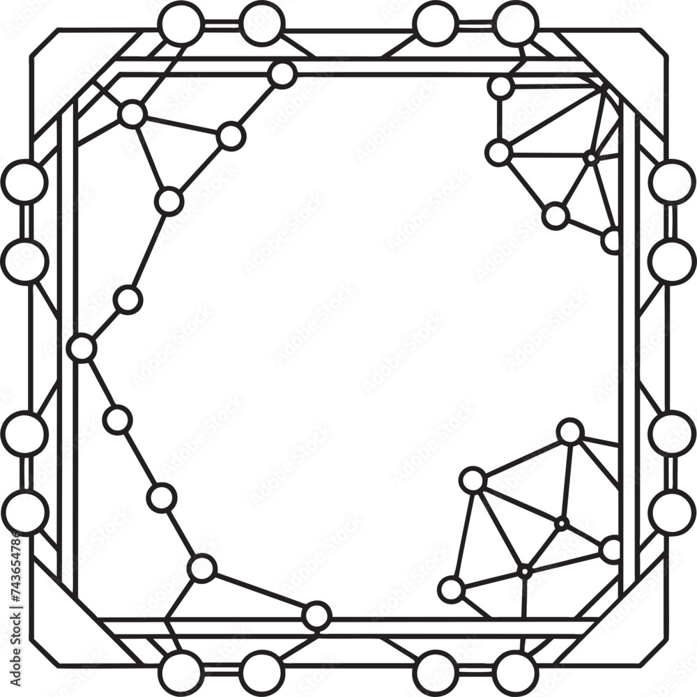 Network connection corner border frame, network connection data corner ...