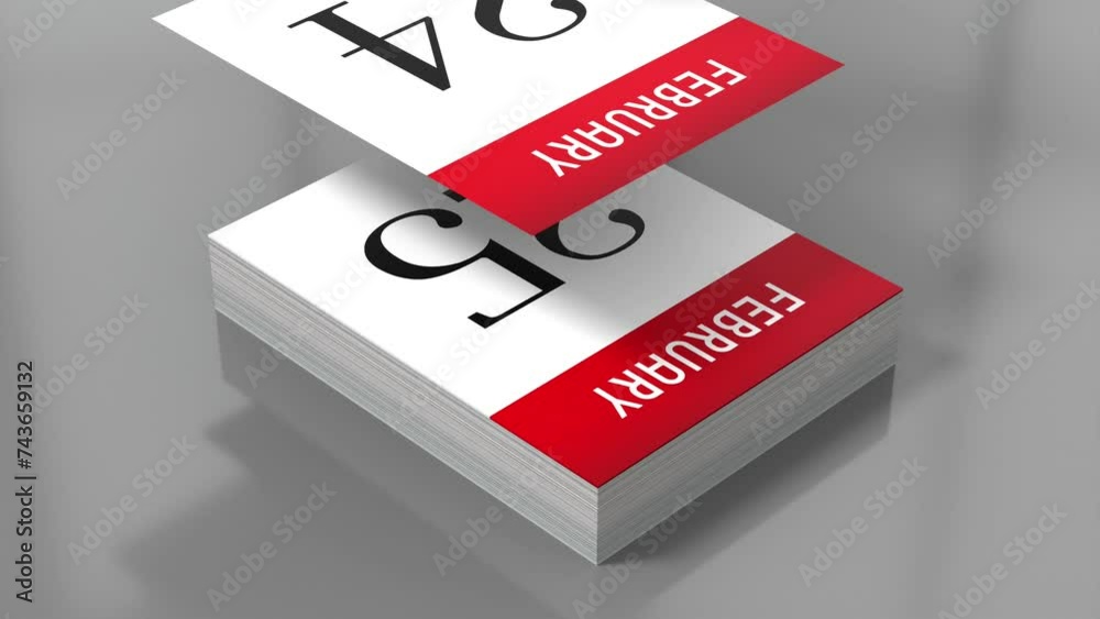 Vidéo Stock February - rotating paper calendar with flying pages - 3D ...