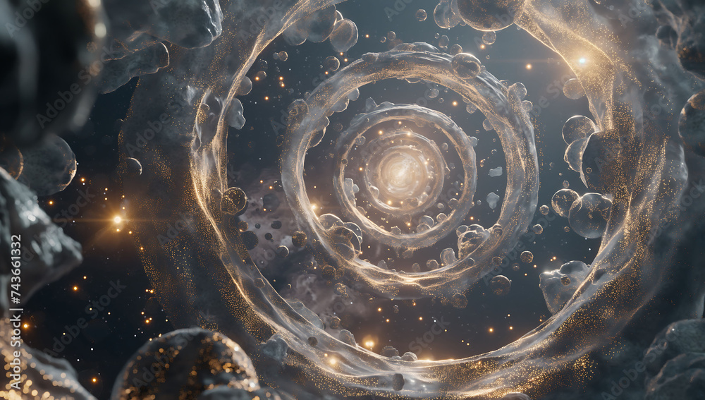 Alien planets and stars, galaxy concept map, universe, planet birth ...