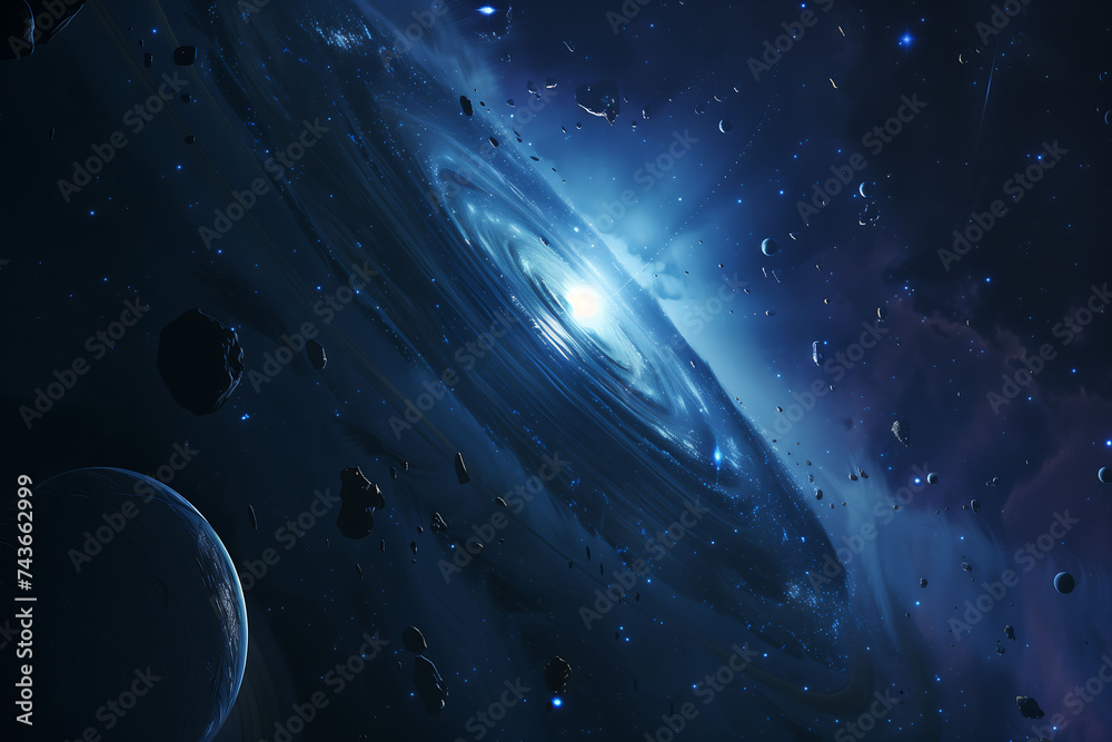 Alien planets and stars, galaxy concept map, universe, planet birth ...