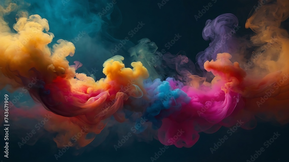 Close up of colorful smoke in motion with vibrant hues of Colorful ...