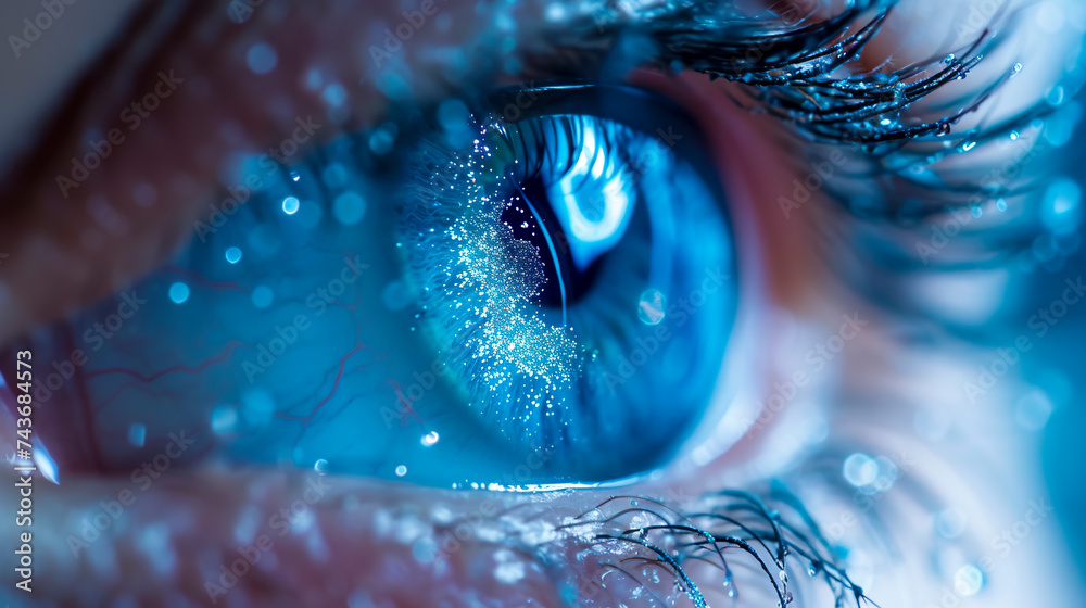 Macro Vision: A Close-Up of a Human Eye with a Fiery Sparkle created ...