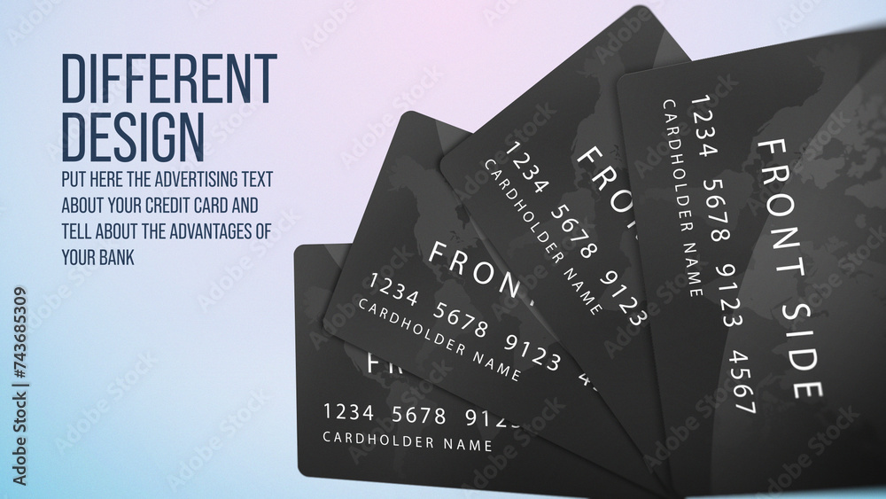 Universal Credit Cards Mockup Stock Template | Adobe Stock