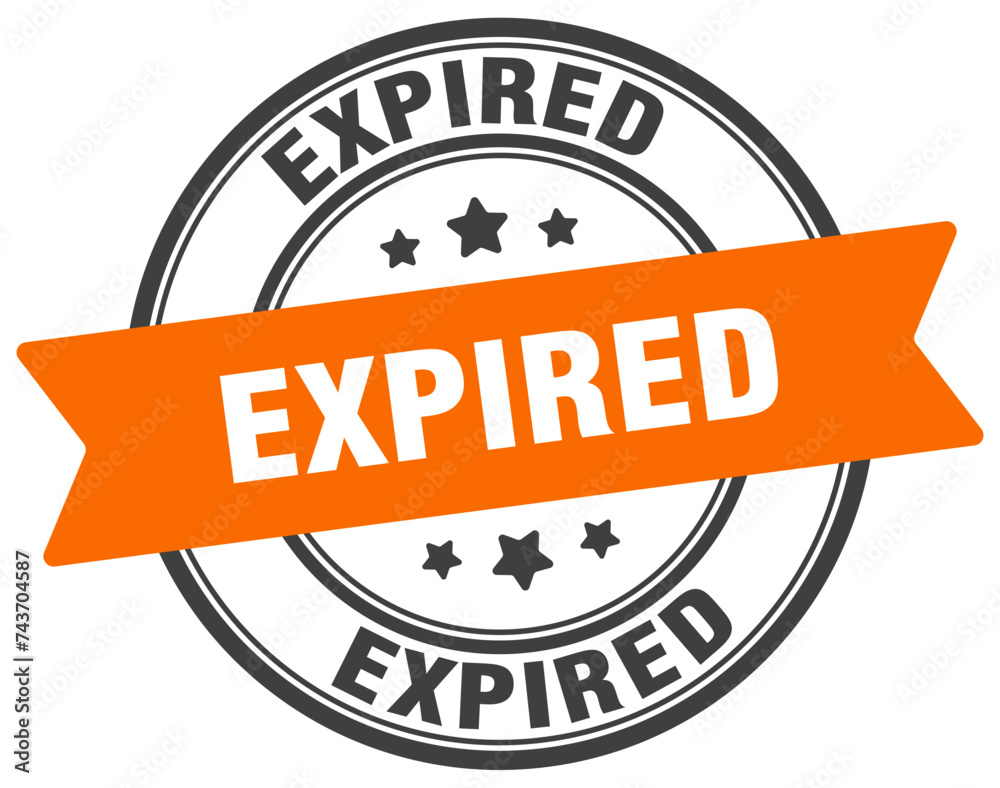 expired stamp. expired label on transparent background. round sign ...