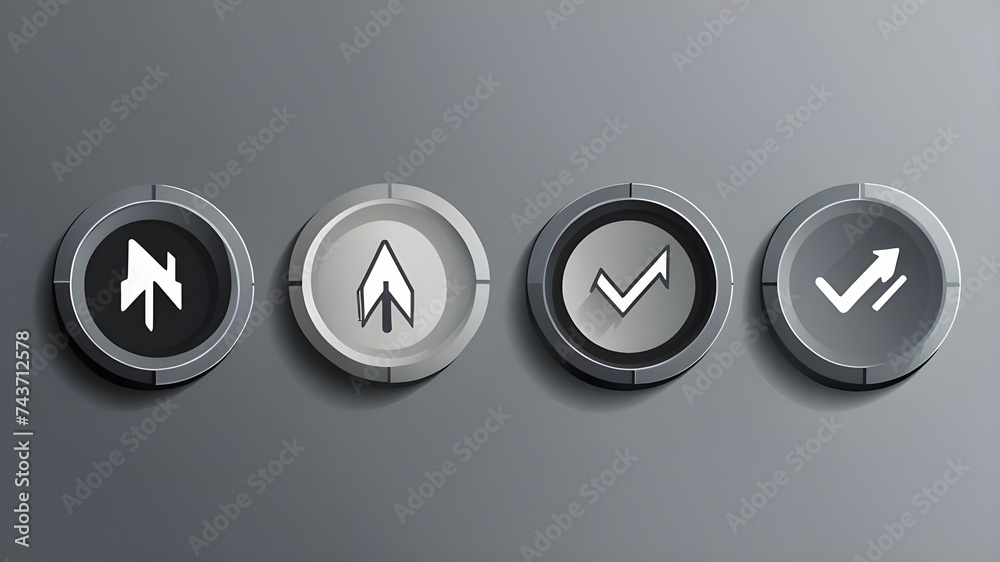 Computer mouse click cursor gray arrow icons set and loading icons ...