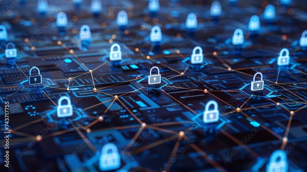 Cybersecurity shield composed of blue point connections a bastion ... Cybersecurity shield composed of blue point connections a bastion ...